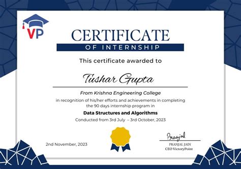 Tushar Gupta On Linkedin Internshipcompletion Nextchapter