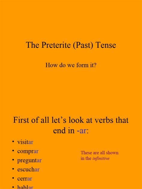 Preterit Tense Pdf Semantic Units Morphology