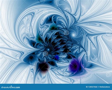 Blue Fractal Dynamic Swirls Stock Illustration Illustration Of Curl