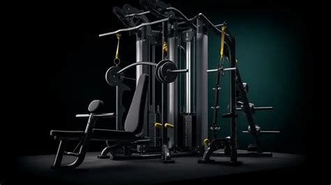 세련된 인테리어 디자인의 현대적인 체육관의 3d 렌더링 밟아 돌리는 바퀴 운동용 자전거 피트니스 클럽 배경 일러스트 및