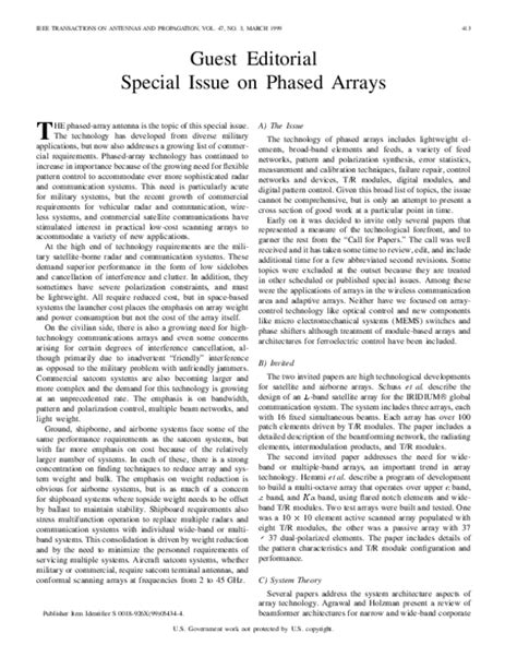 Pdf Guest Editorial Special Issue On Phased Arrays