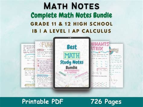 Math Mathematics Aesthetic Notes Pdf Bundle For High School Grade 11 And 12 Newtondesk