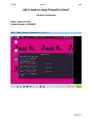 Lab 5 Jkaur482 Pdf SEC220 Winter Labs Lab 5 How To Setup Firewall In Linux Lab Report