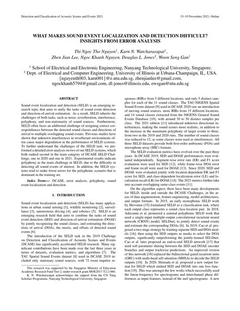 Pdf What Makes Sound Event Localization And Detection Difficult