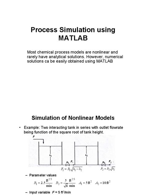 Process Simulation Using Matlab Pdf Applied Mathematics Teaching