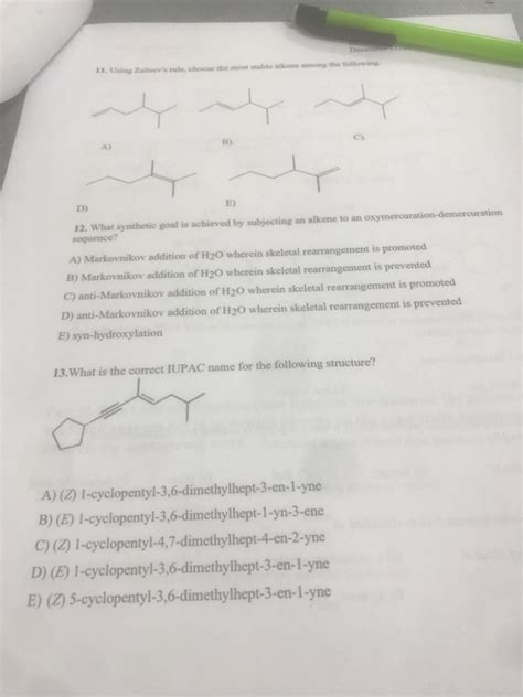 Solved 12 What Synthetic Goal Is Achieved By Subjecting An