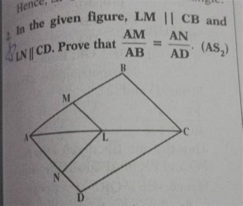 In The Given Figure Lm ∥cb And Lln ∥ Cd Prove That Abam Adan ⋅ As2