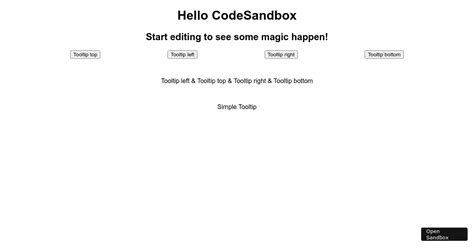 Simple Tooltip Codesandbox