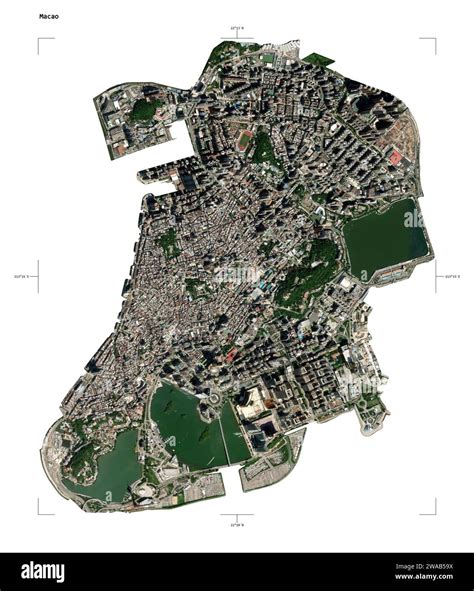 Shape Of A High Resolution Satellite Map Of The Macao With Distance