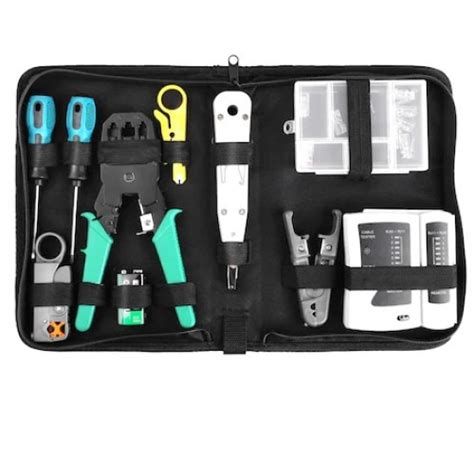 Set Testare Cablu De Retea Tester Utp 13 In 1 Cu Cleste De Sertizare Punch Tool Cutit