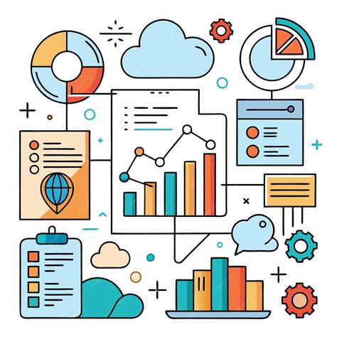 Data Analysis And Infographic With Bar Chart Pie Chart Checklist And Cloud Computing Premium