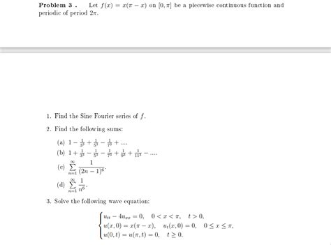 Solved Problem 3 Let F X 2 1 T On 0 1 Be A Chegg Com