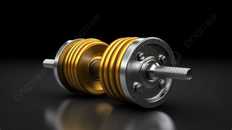 보디빌딩과 피트니스를 위한 노란색과 검은색 금속 아령의 3d 렌더링 바벨 아령 체육관 장비 배경 일러스트 및 사진 무료 다운로드 Pngtree