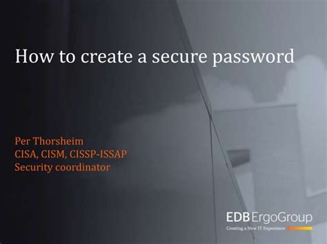 Creating Secure Passwords Ppt