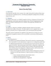 Server Security Policy Establishing Standards For Protection Course Hero