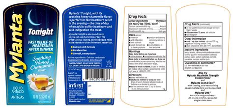 Dailymed Mylanta New Tonight Soothing Honey Chamomile Calcium