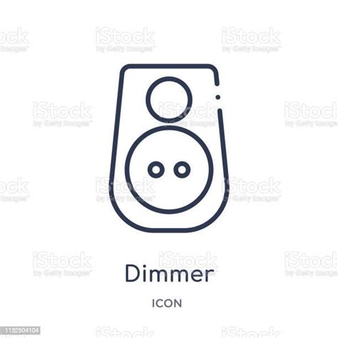 Electrian 연결 개요 컬렉션에서 선형 조 광 기 아이콘 얇은 라인 주차 벡터 흰색 배경에 고립입니다 디 머 유행 그림 0명에 대한 스톡 벡터 아트 및 기타 이미지