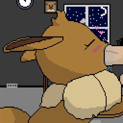Rule 34 Bodily Fluids Clock Digital Media Artwork Eevee Fellatio Feral Generation 1 Pokemon