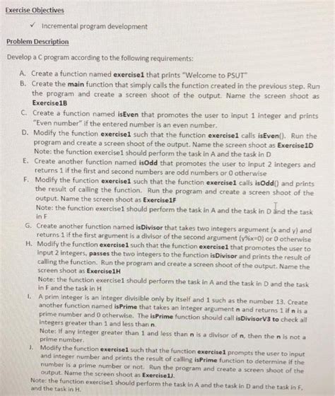 Solved Exercise Objectives Incremental Program Development