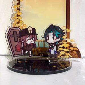 Hikari Genshin Impact Hutao Xiao Chibi Mini Acrylic Stand Keychain Etsy