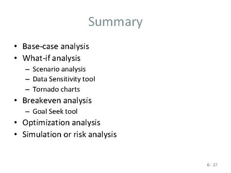 Lecture 4 Analysis Using Spreadsheets 6 1 Five