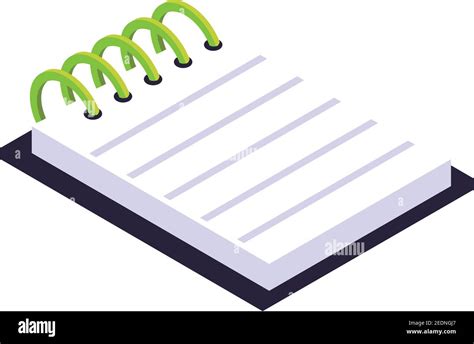 Notepad With Spiral Office Supply Icon Isometric Style Vector Illustration Stock Vector Image
