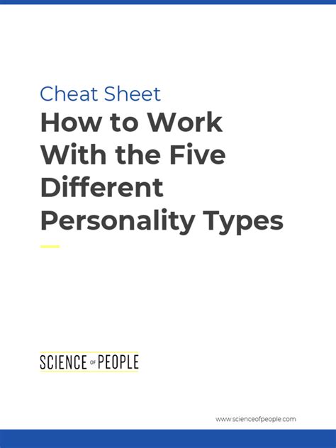 Personality Cheat Sheet Pdf Extraversion And Introversion Social