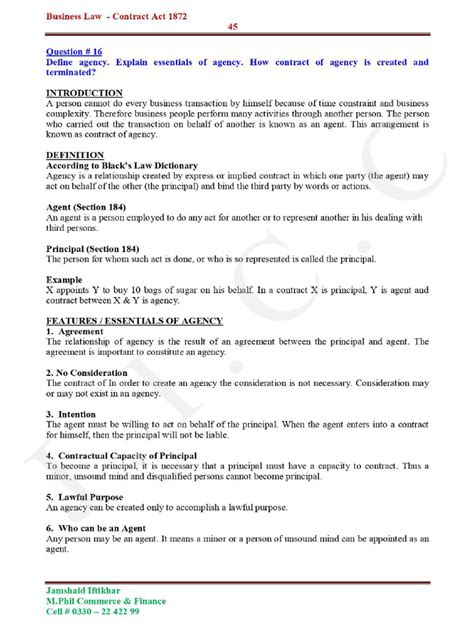 16 Features Creation And Termination Of Agency Pdf