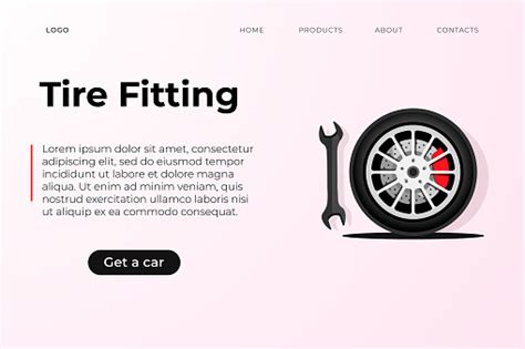 현실적인 휠 일러스트레이션 및 랜치와 타이어 피팅 서비스 디자인 템플릿 가장자리에 대한 스톡 벡터 아트 및 기타 이미지