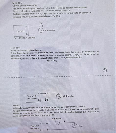 Solved Method Calculation And Measurement Of RTH There Chegg Com