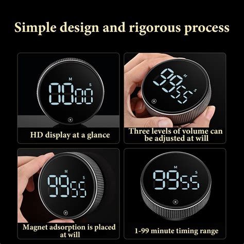 Magnetic Rotation Timer Large Screen Led Display Timer Gold