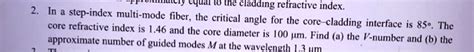 solved the cladding refractive index 2 a step index multi mode