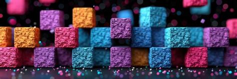 Colorful Cubes Are Arranged In A Stack Formation Premium Ai Generated