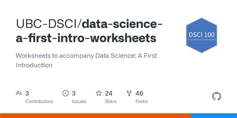 GitHub UBC DSCI Data Science A First Intro Worksheets Worksheets To Accompany Data Science A