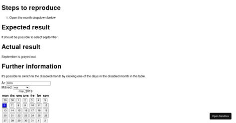 TC Disabled Month In Month Dropdown In Nrk Core Datepicker Codesandbox