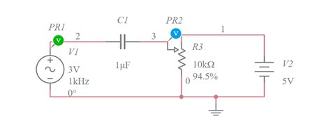 Dc Offset Voltage Divider Multisim Live