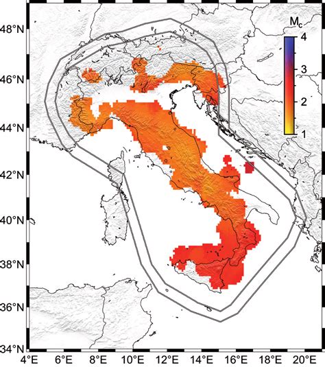 Map Of Completeness Magnitude M C Of The Csi 11 Computed Using The