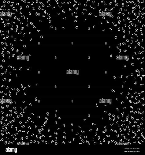 Falling Numbers Big Data Concept Binary White Random Flying Digits Authentic Futuristic