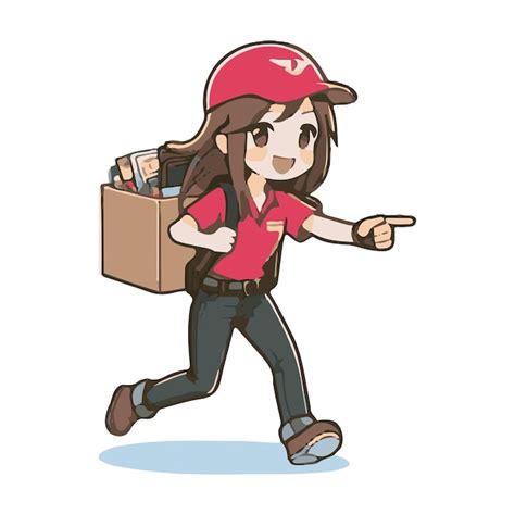 Delivery Girl Vector Art Illustration Premium Ai Generated Vector