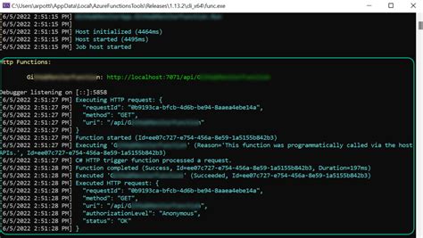 Error While Running Azure Function Return Processdlopenmodule Pathmakelongfilename