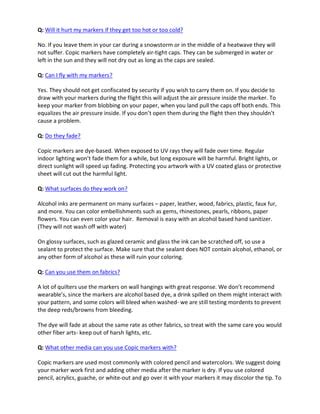 The Copic Marker Basics PDF