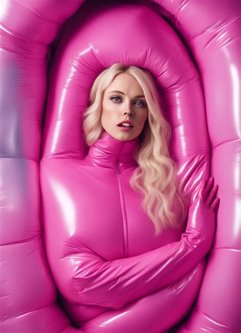 Beautiful Blonde Hair Woman In A Pink Latex Inflat By Thyhh On Deviantart