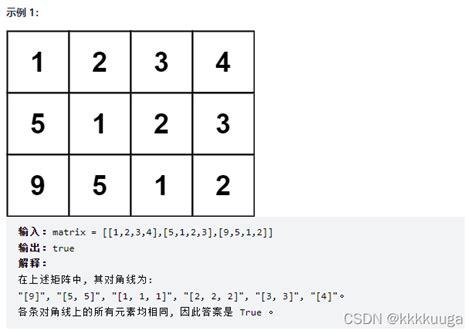 Leetcode766 托普利茨矩阵 Csdn博客