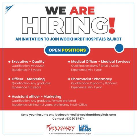 Wockhardt Hospitals Ltd On Linkedin We Are Hiring Wockhardt Hospitals Rajkot Is Looking For