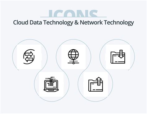 Cloud Data Technology And Network Technology Line Icon Pack 5 Icon
