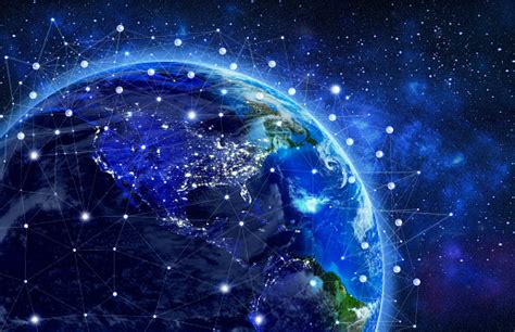 글로벌 네트워크와 데이터 공간3d 렌더링에 행성 지구 교환합니다 Nasa에서 제공 하는이 이미지의 요소 연결에 대한 스톡 사진 및 기타 이미지 Istock