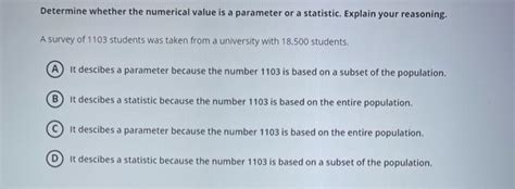 Determine Whether The Numerical Value Is A Parameter