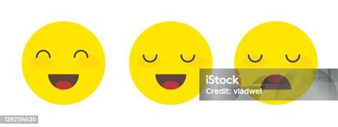 미소 해피 아이콘 플랫 벡터 또는 웃는 행복한 얼굴 코믹 재미와 슬픈 울음 이모티콘 픽토그램 기호 노란색 만화 일러스트 레이 션 세트에 대한 불행 Brand Name