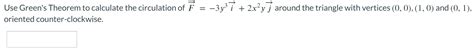 Solved Use Green S Theorem To Calculate The Circulation Of Chegg