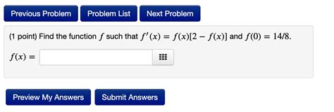 Solved 1 Point Find The Function F Such That